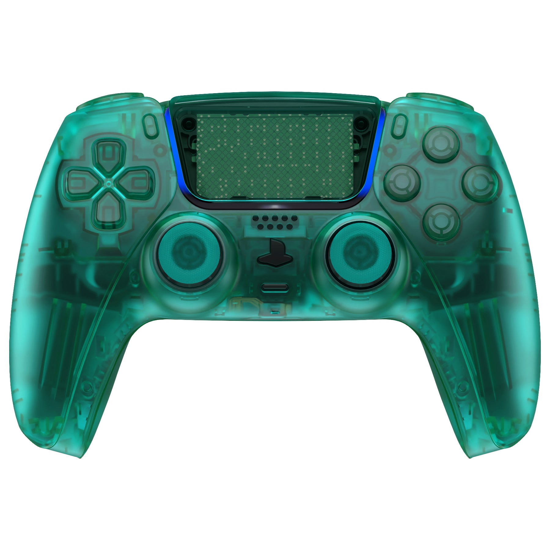 Clear Emerald Green Full Set Shells with Buttons For PS5 Controller BDM-010/020 - QPFM5008G2WS