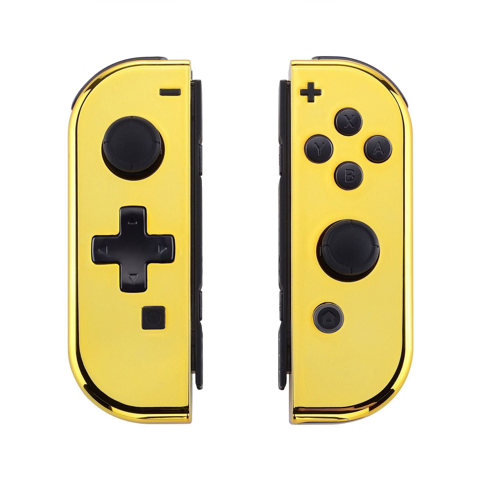 Glossy Chrome Gold Shells For NS Switch Joycon & OLED Joycon Dpad Version-JZD401WS