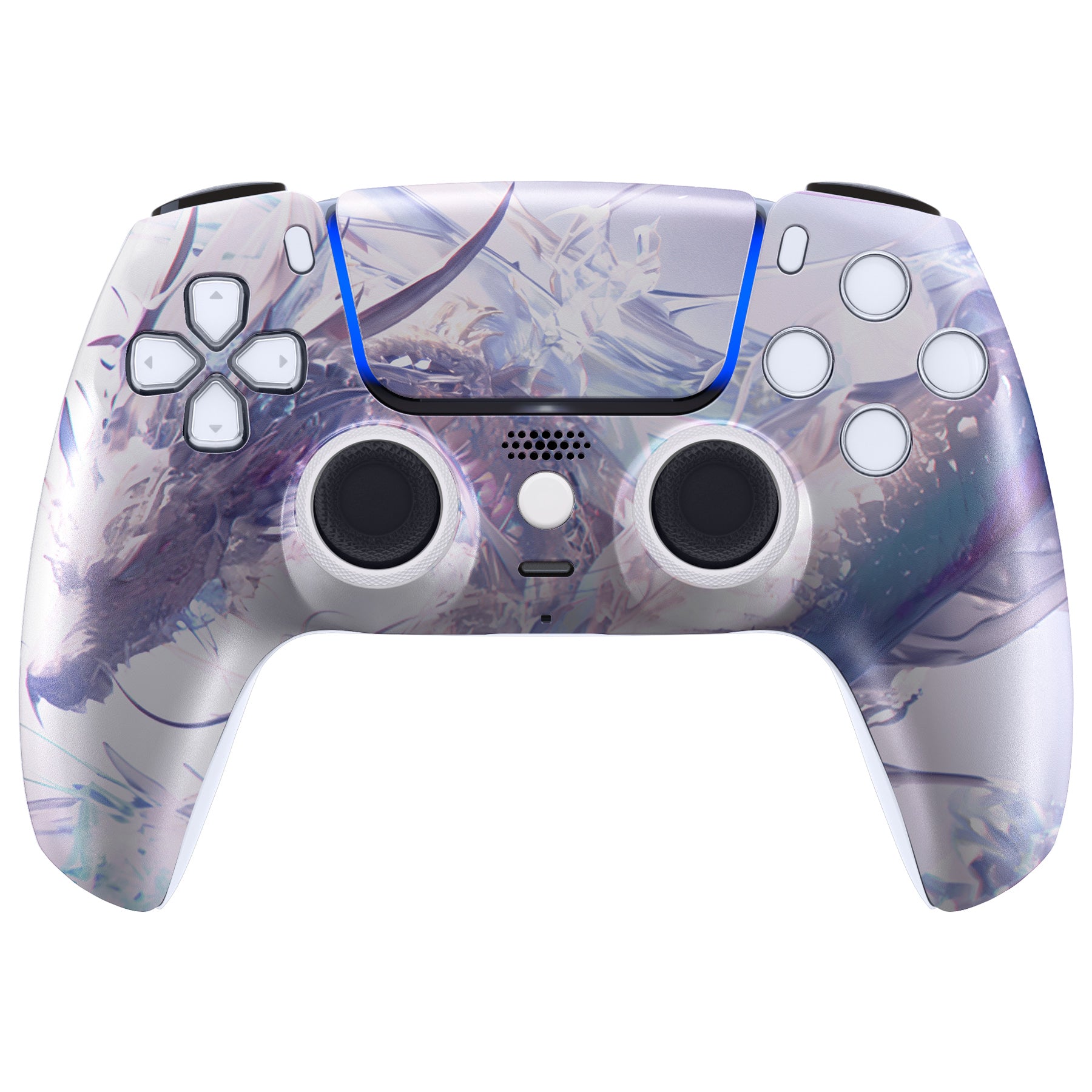 Luna Redesigned Crystal Dragon Front Shell with Touchpad for PS5 Controller BDM-010/020/030/040 ...