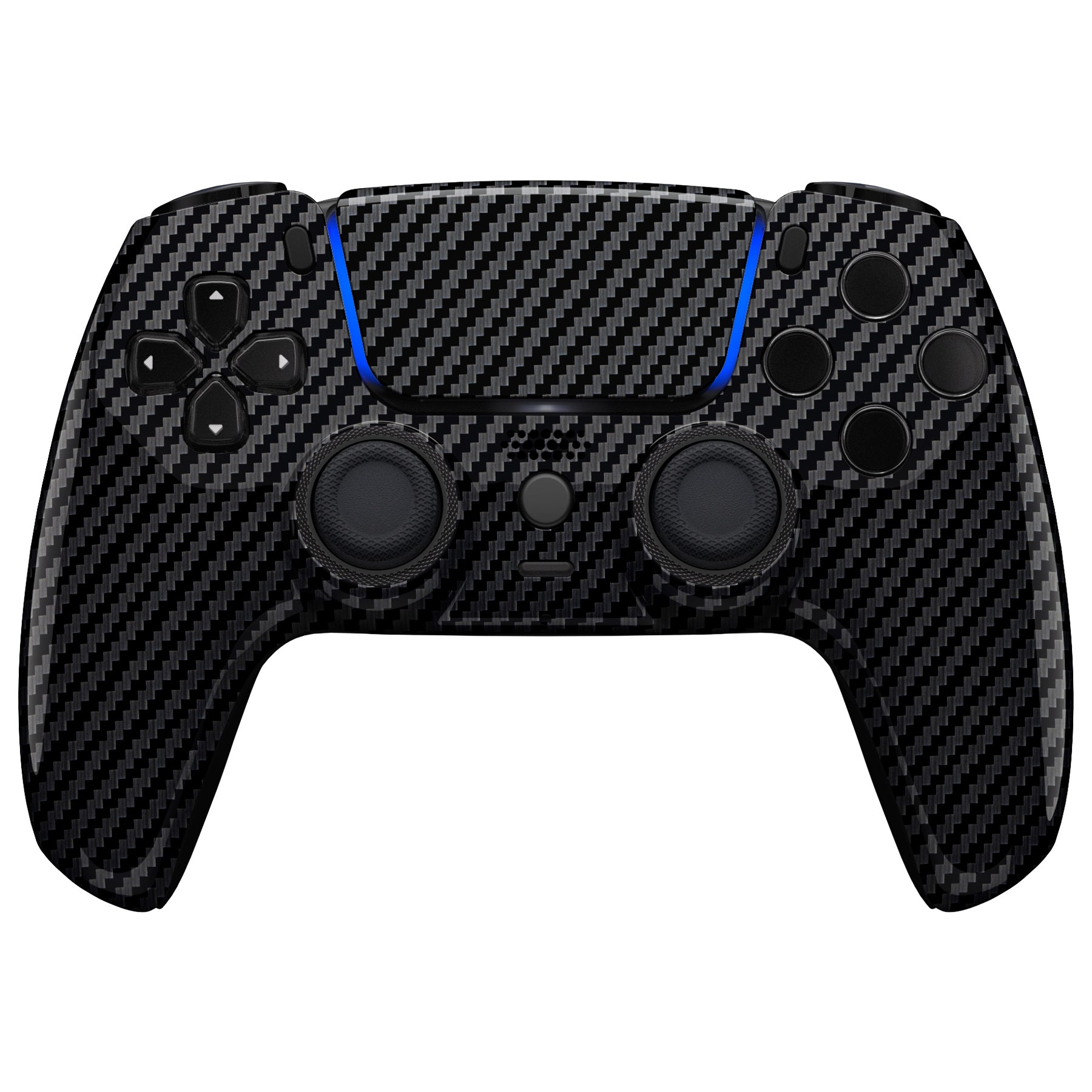 Luna Redesigned Glossy Graphite Carbon Fiber Pattern Front Shell with Touchpad for PS5 ...