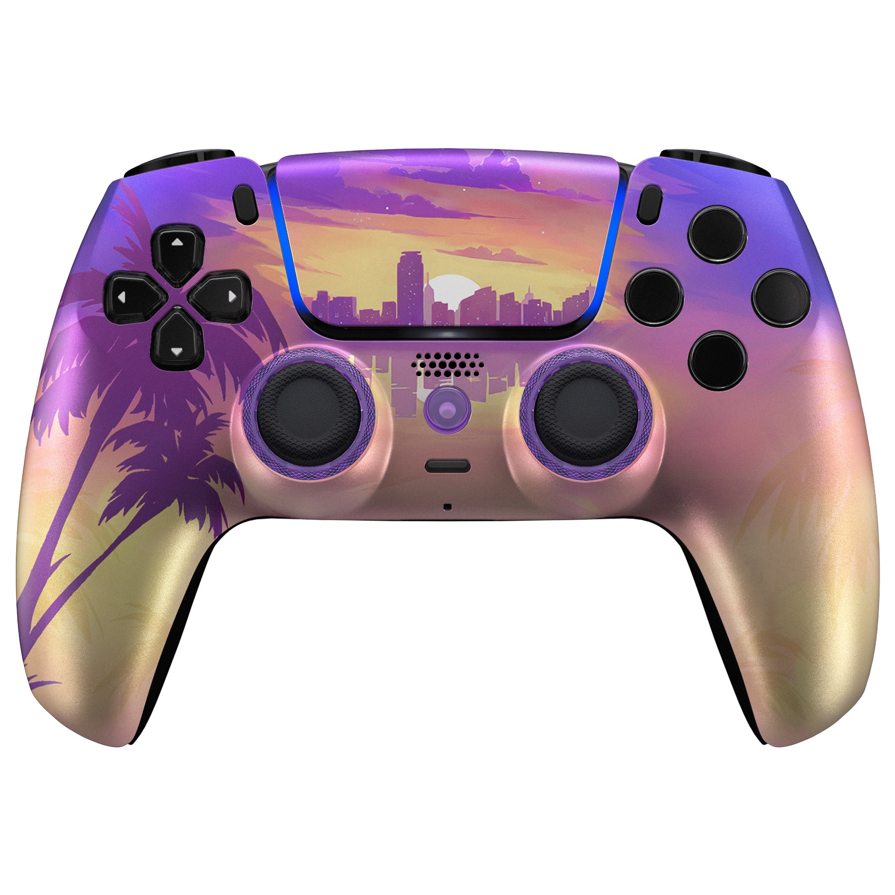 Luna Redesigned Neon Miami Front Shell with Touchpad for PS5 Controller BDM-010/020/030/040/050 ...