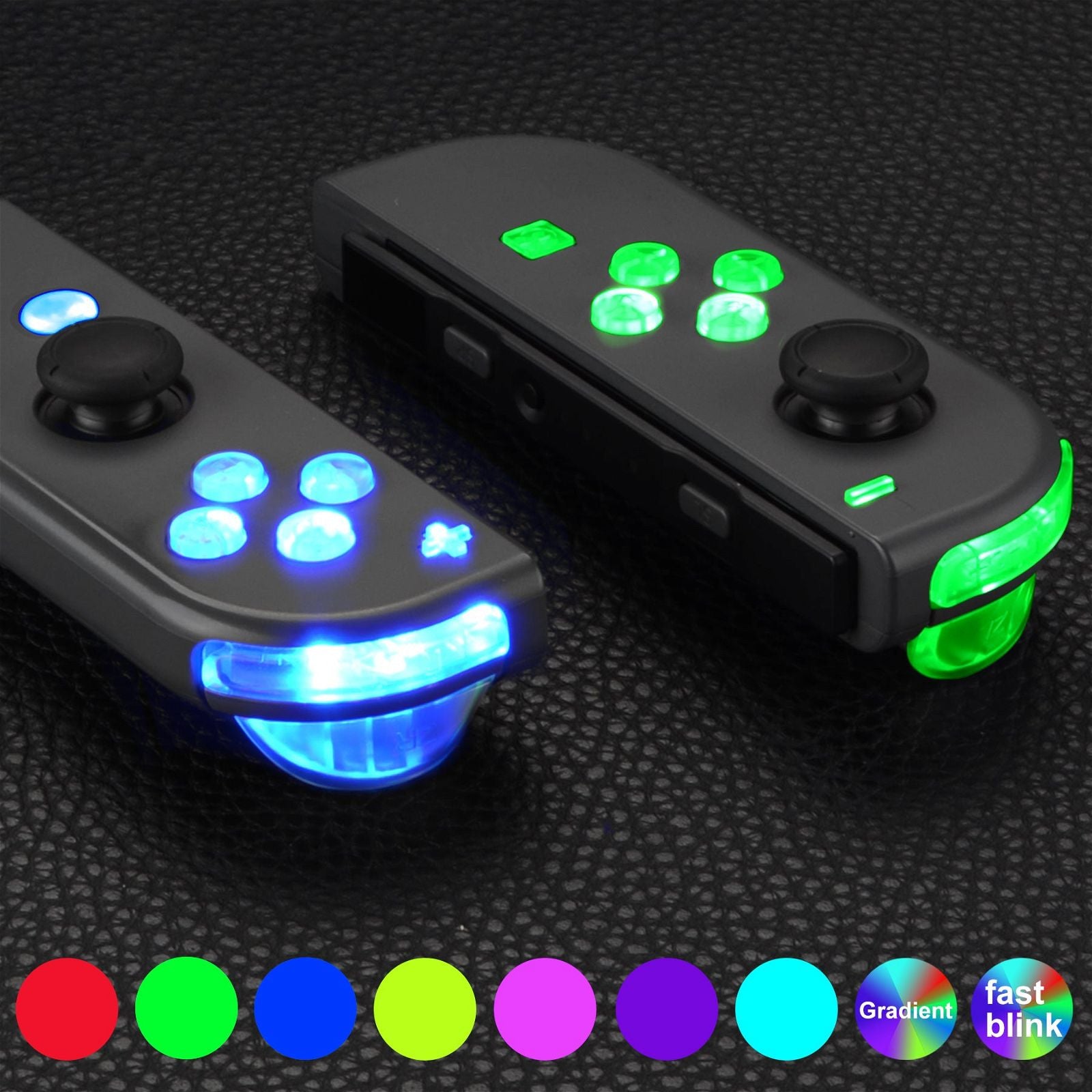 7 Colors 9 Modes Luminated Button DFS LED Kit With Clear Buttons For NS ...