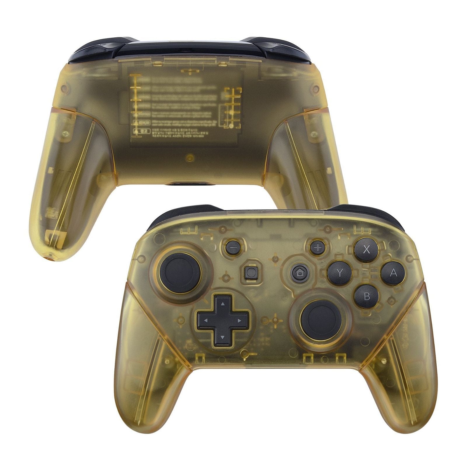 Clear Amber Yellow Full Shells And Handle Grips For NS Pro Controller ...