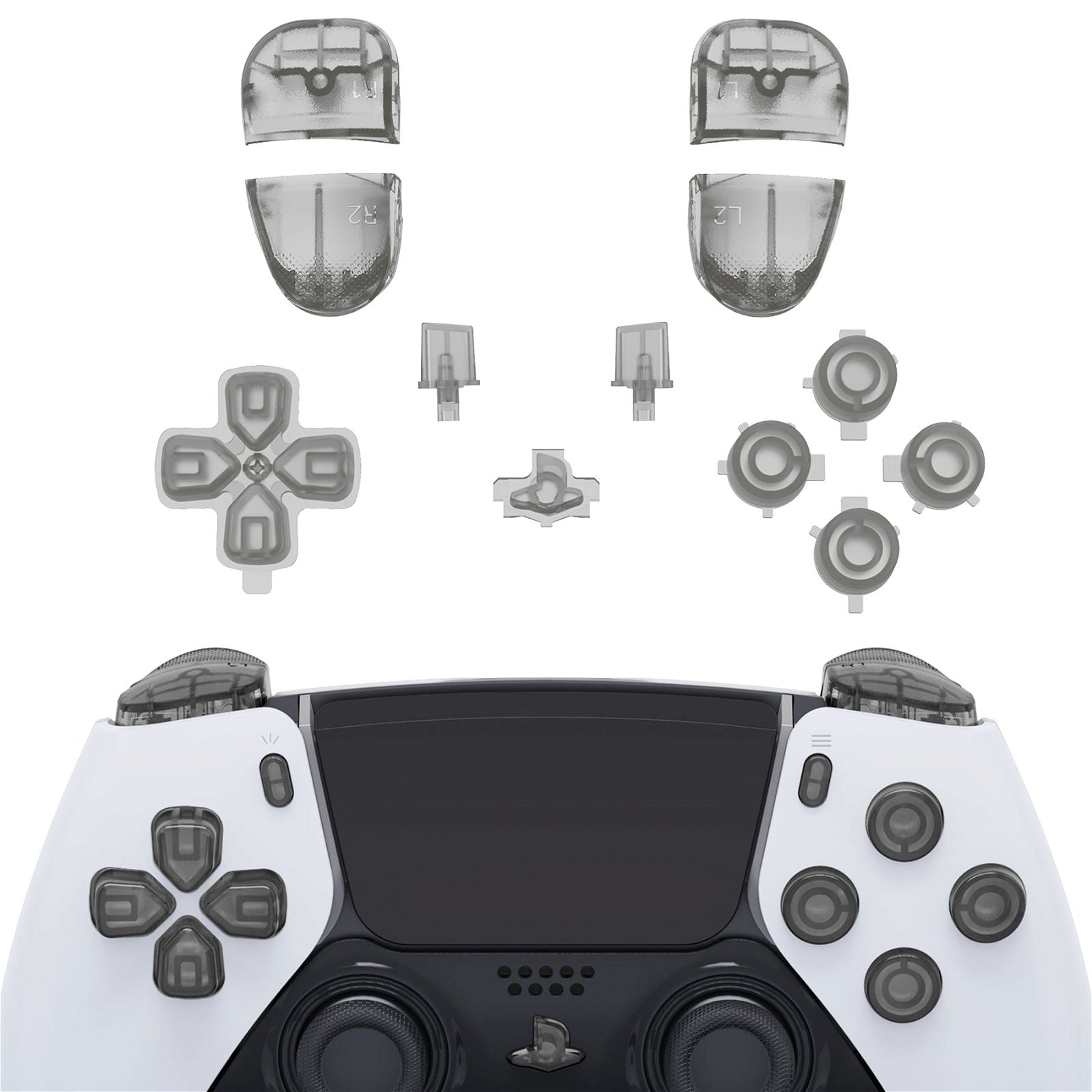 Clear Black Full Set Button Kits Compatible With PS5 Edge Controller ...