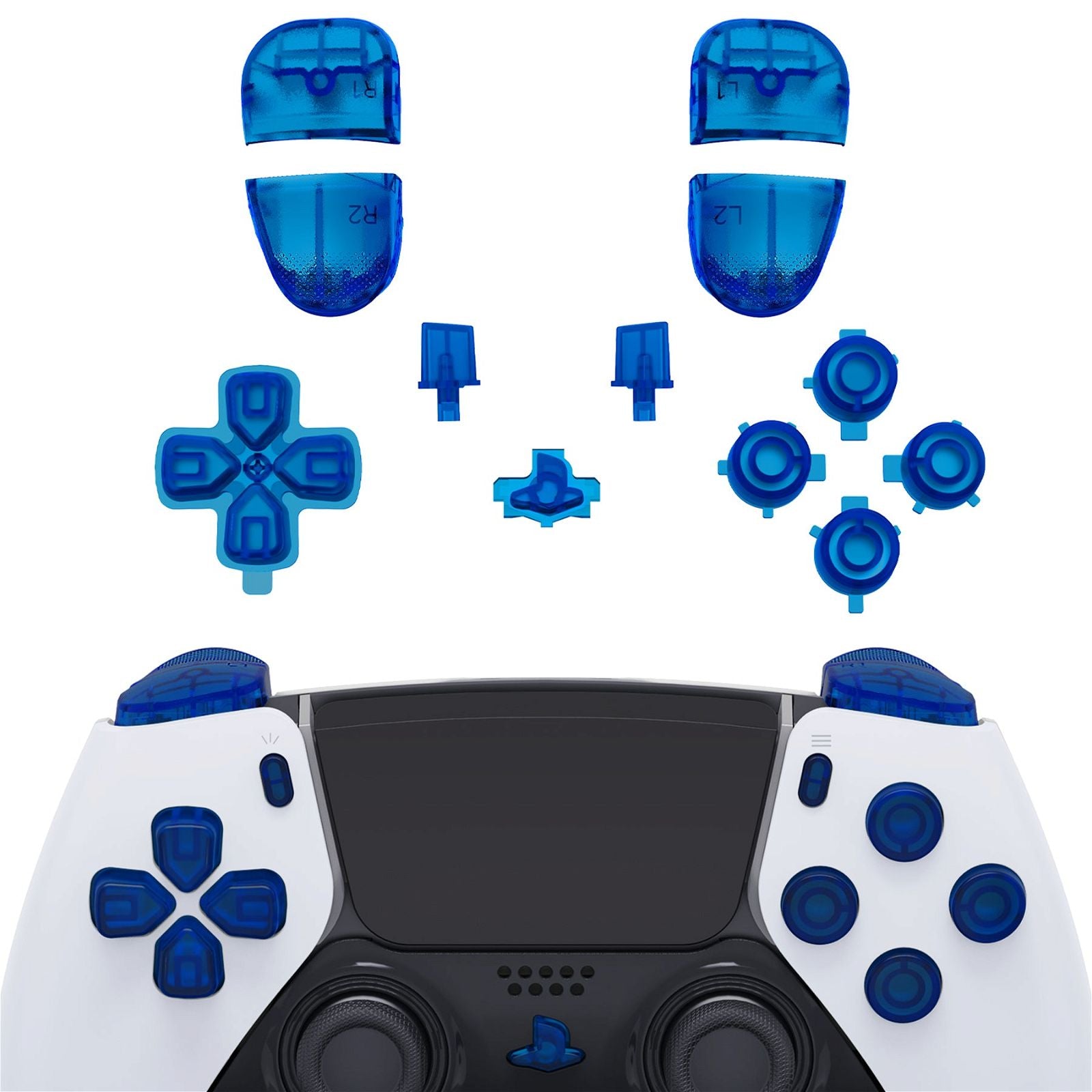 Clear Blue Full Set Button Kits Compatible With PS5 Edge Controller ...