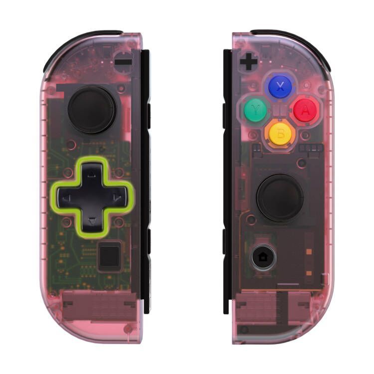 Clear Cherry Pink Shells For NS Switch Joycon & OLED Joycon Dpad ...