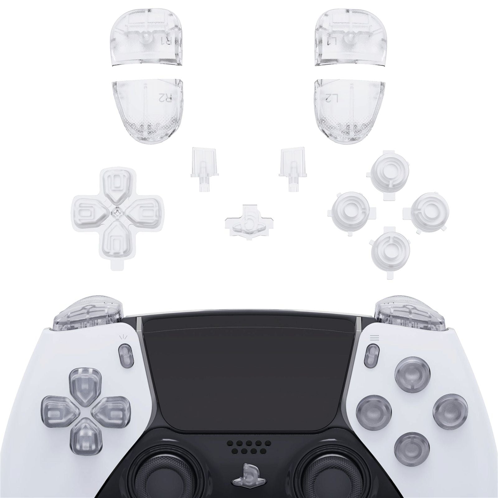 Clear Full Set Button Kits Compatible With PS5 Edge Controller -JXTEGM002WS