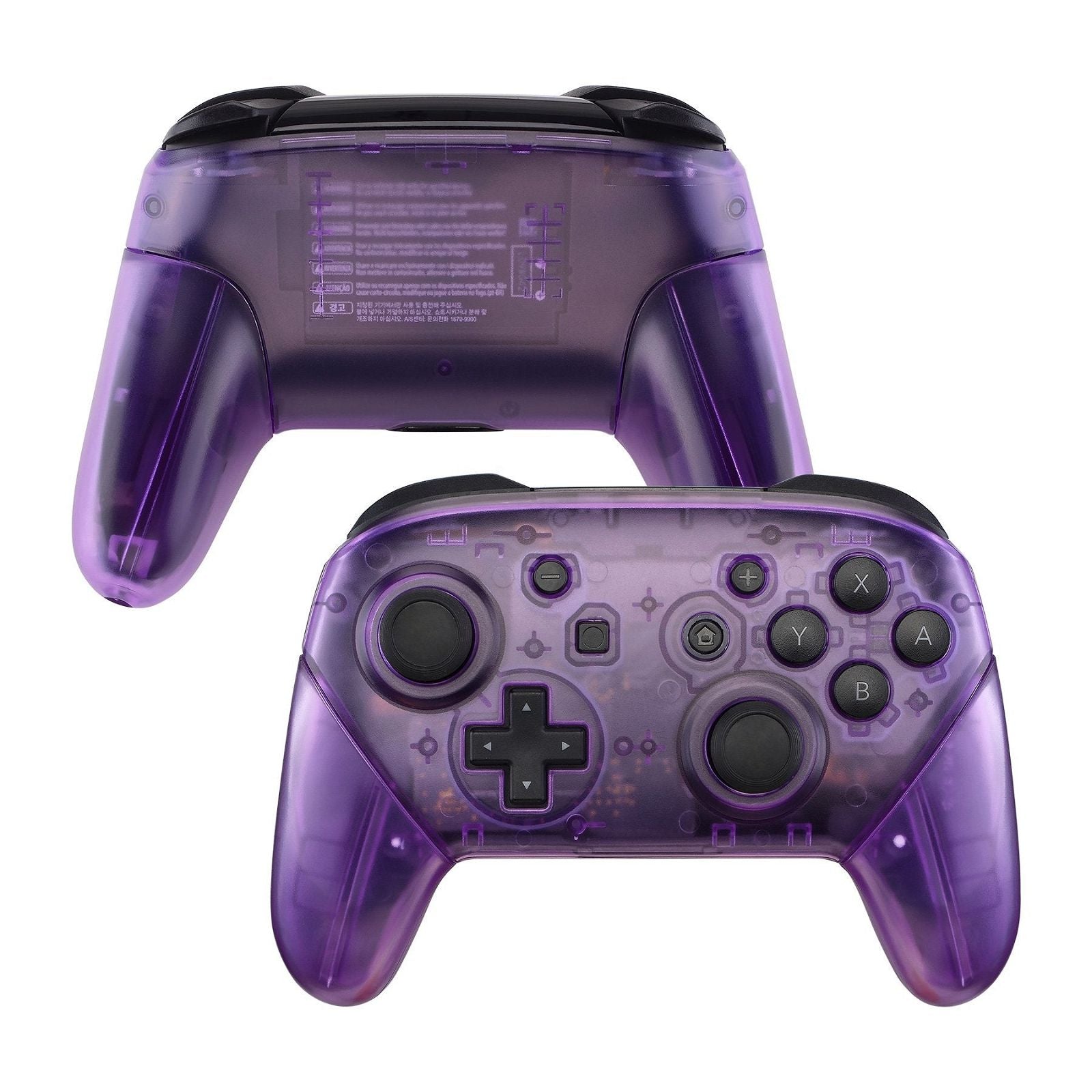 Clear Purple Full Shells And Handle Grips For NS Pro Controller-FRM505WS