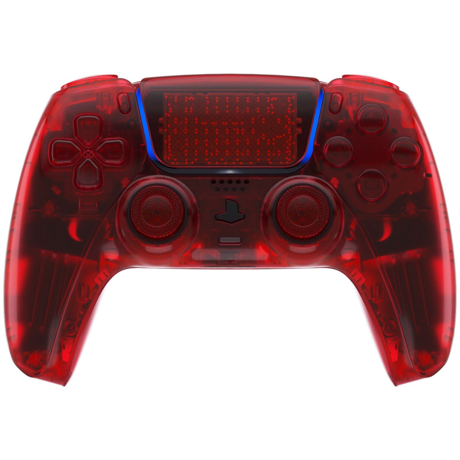 Clear Red Full Set Shells with Buttons For PS5 Controller BDM-010/020 ...