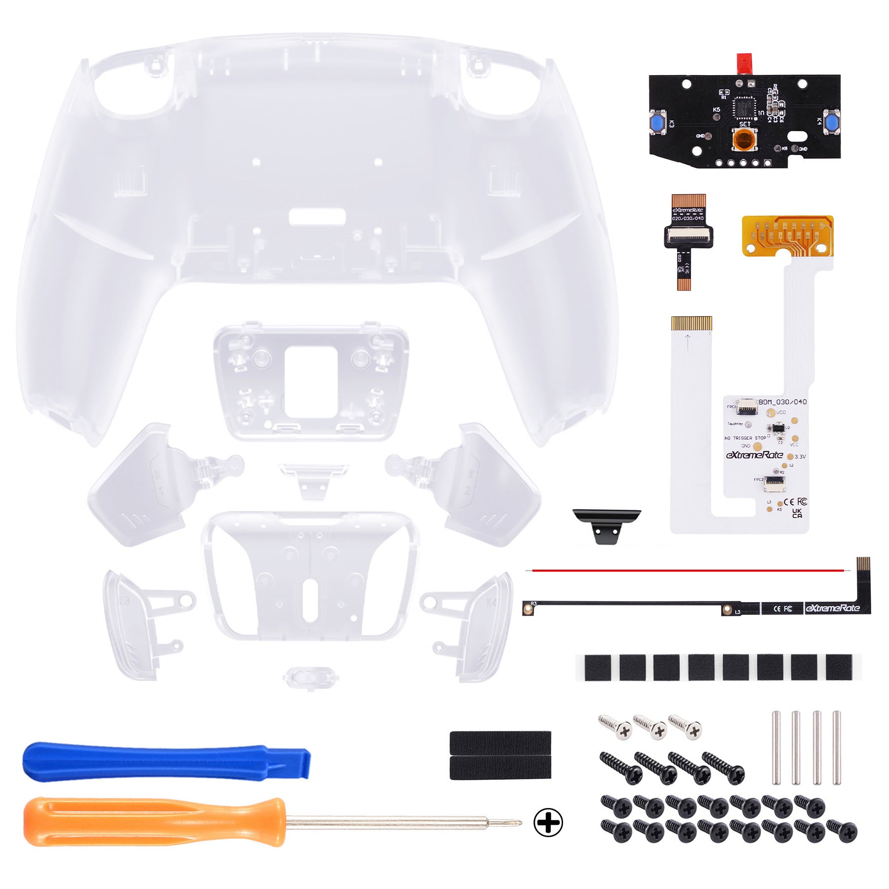 Clear Remappable RISE4 V3 Remap Kit for PS5 Controller BDM-030/040/050 ...
