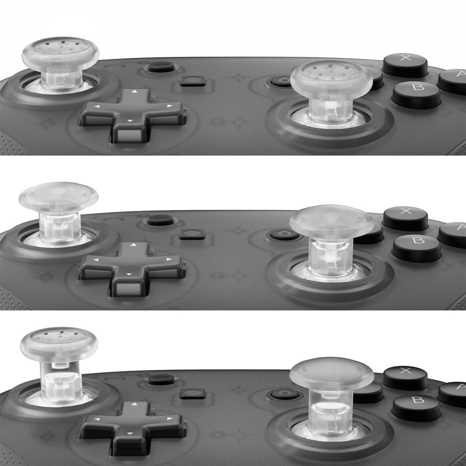 Clear ThumbsGear Interchangeable Ergonomic Thumbsticks for NS Pro ...