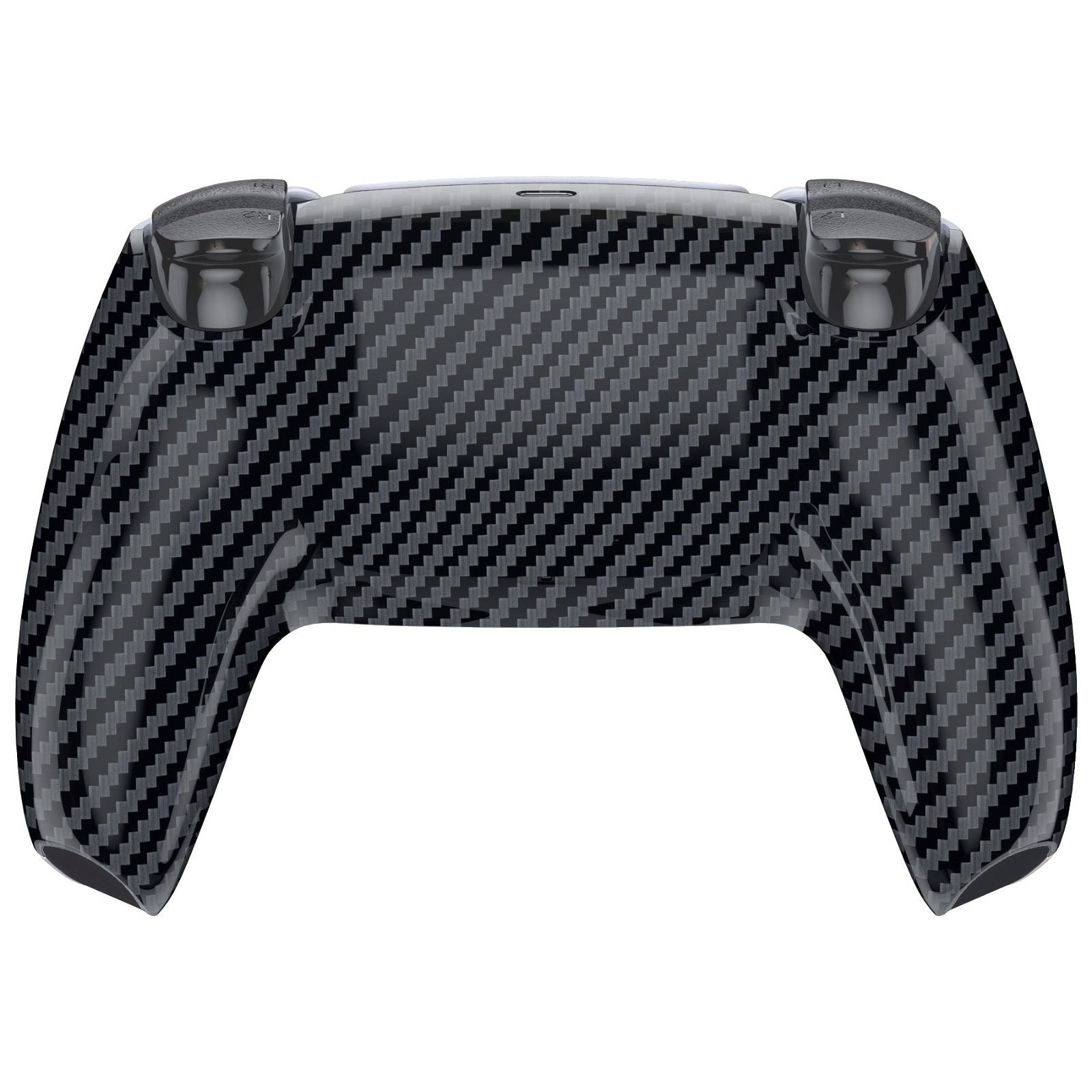 Glossy Graphite Carbon Fiber Pattern Back Shell Compatible With PS5 ...