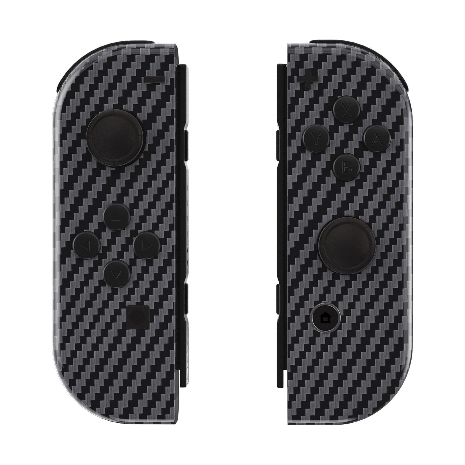 Glossy Graphite Carbon Fiber Pattern Shells For NS Switch Joycon & OLED ...