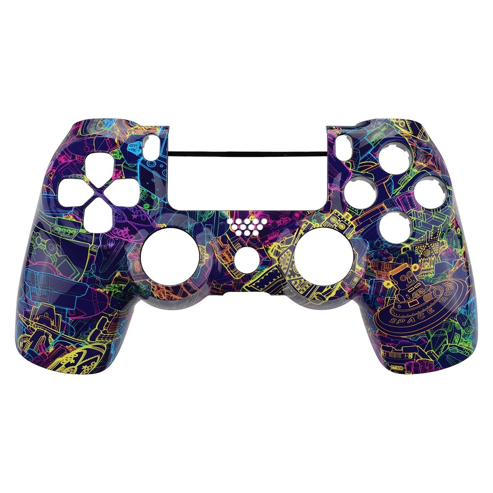 Glossy Neon Novel Front Shell Compatible With PS4 Gen2 Controller-SP4FT50WS