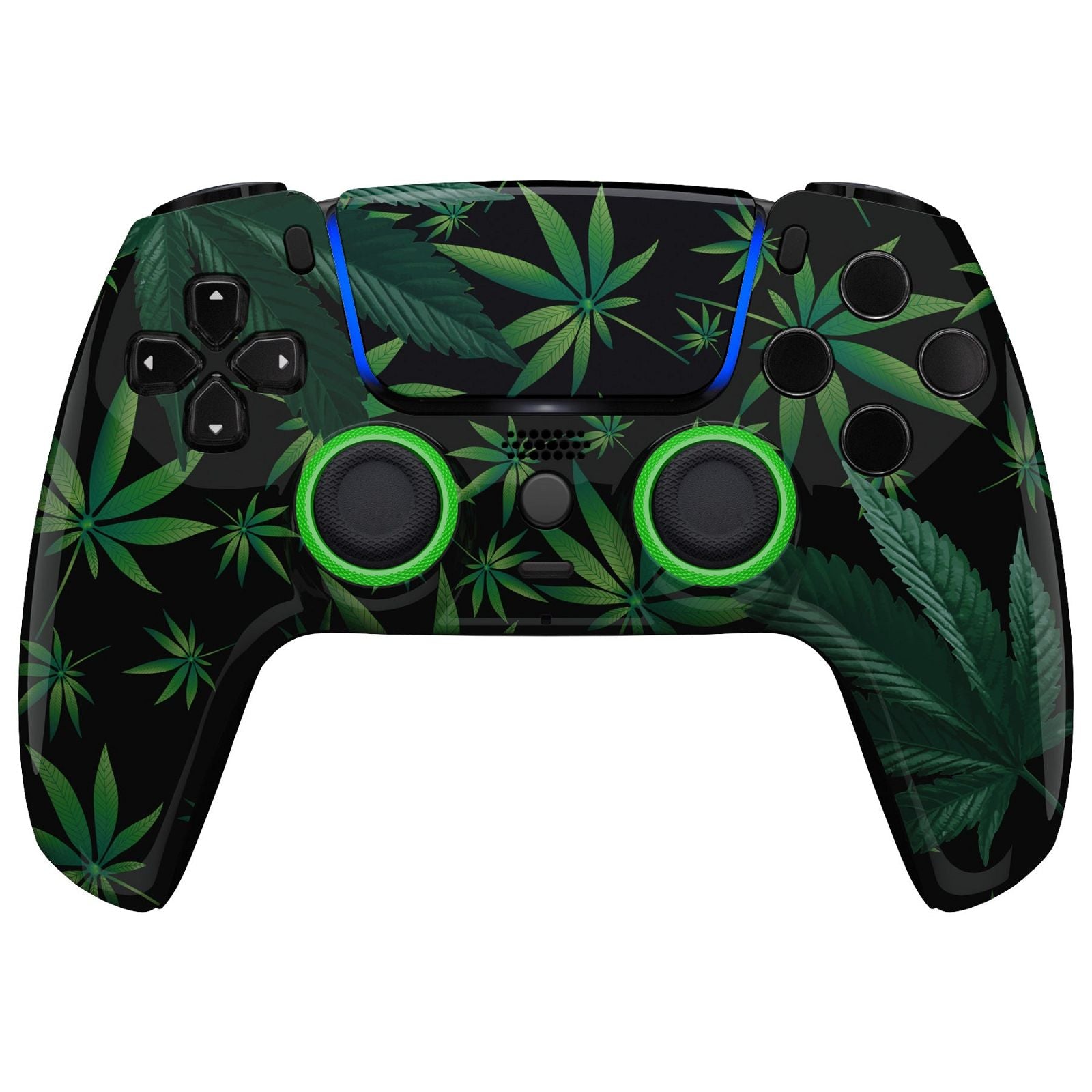 Luna Redesigned Glossy Green Weeds Front Shell with Touchpad for PS5 ...