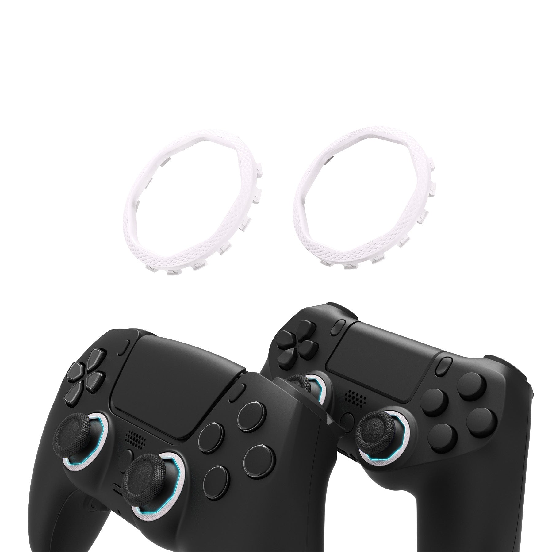 White Redesigned Octagonal Gated Sticks Accent Rings for eXtremeRate ...