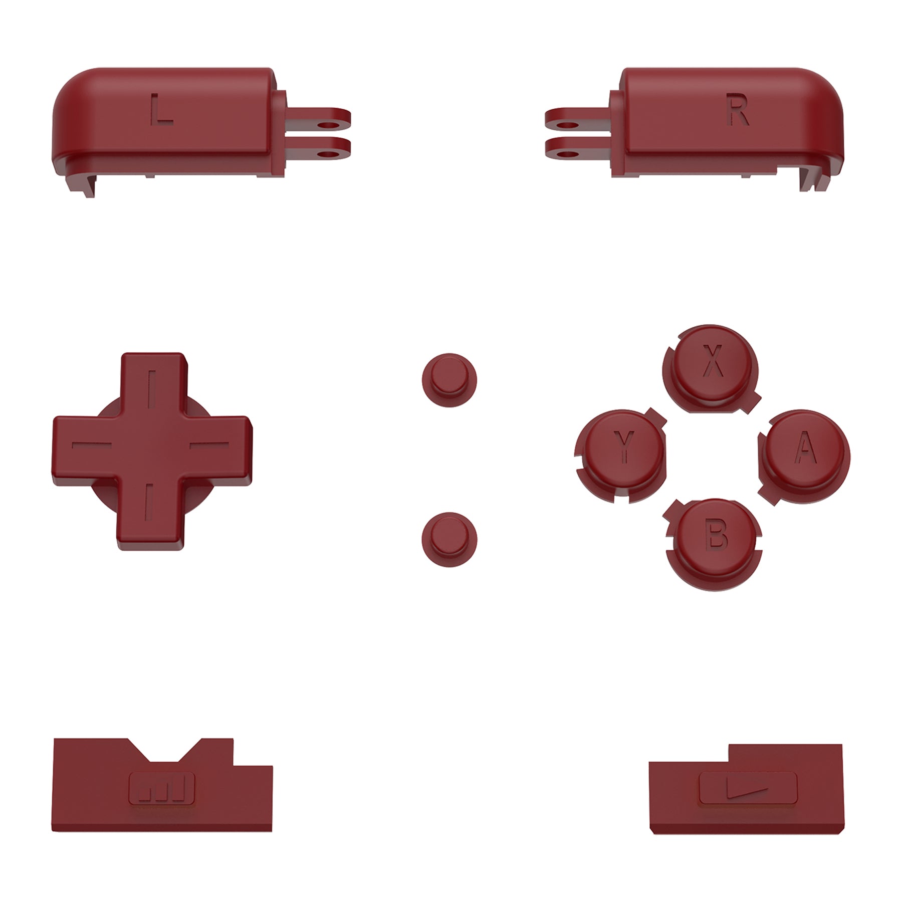 eXtremeRate Carmine Red Replacement Full Set Buttons for Nintendo DS ...