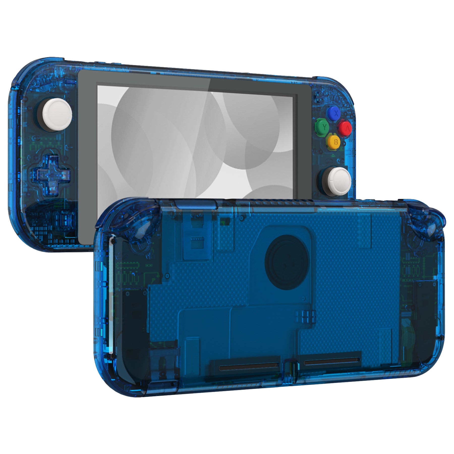 eXtremeRate Crystal Clear Blue Replacement Full Set Shells For Nintendo ...