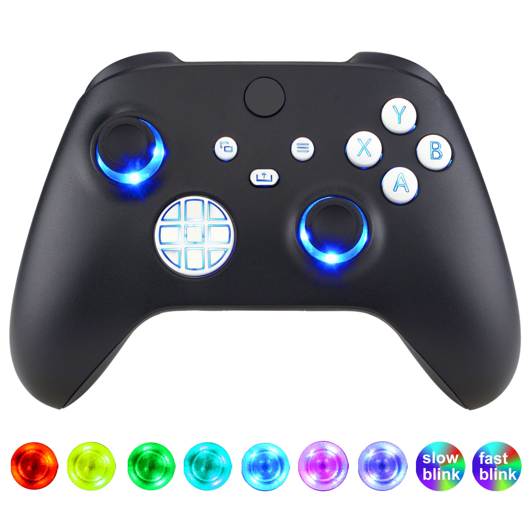 eXtremeRate Multi-Colors Luminated White Buttons DTF V2 LED Kit for ...