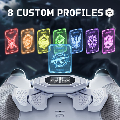 eXtremeRate Rubberized White & Gray BEYOND Back Paddles Kit with OLED ...