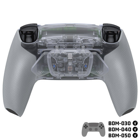 eXtremeRate Rubberized Clear & Gray Remappable RISE4 Plus MAX Back ...