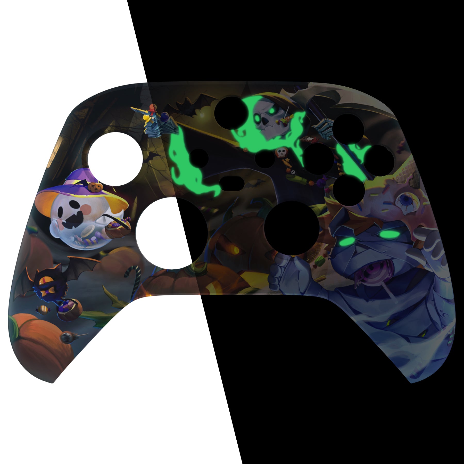 Soft Touch Glow in Dark - Halloween Candy Night Front Shell For Xbox ...