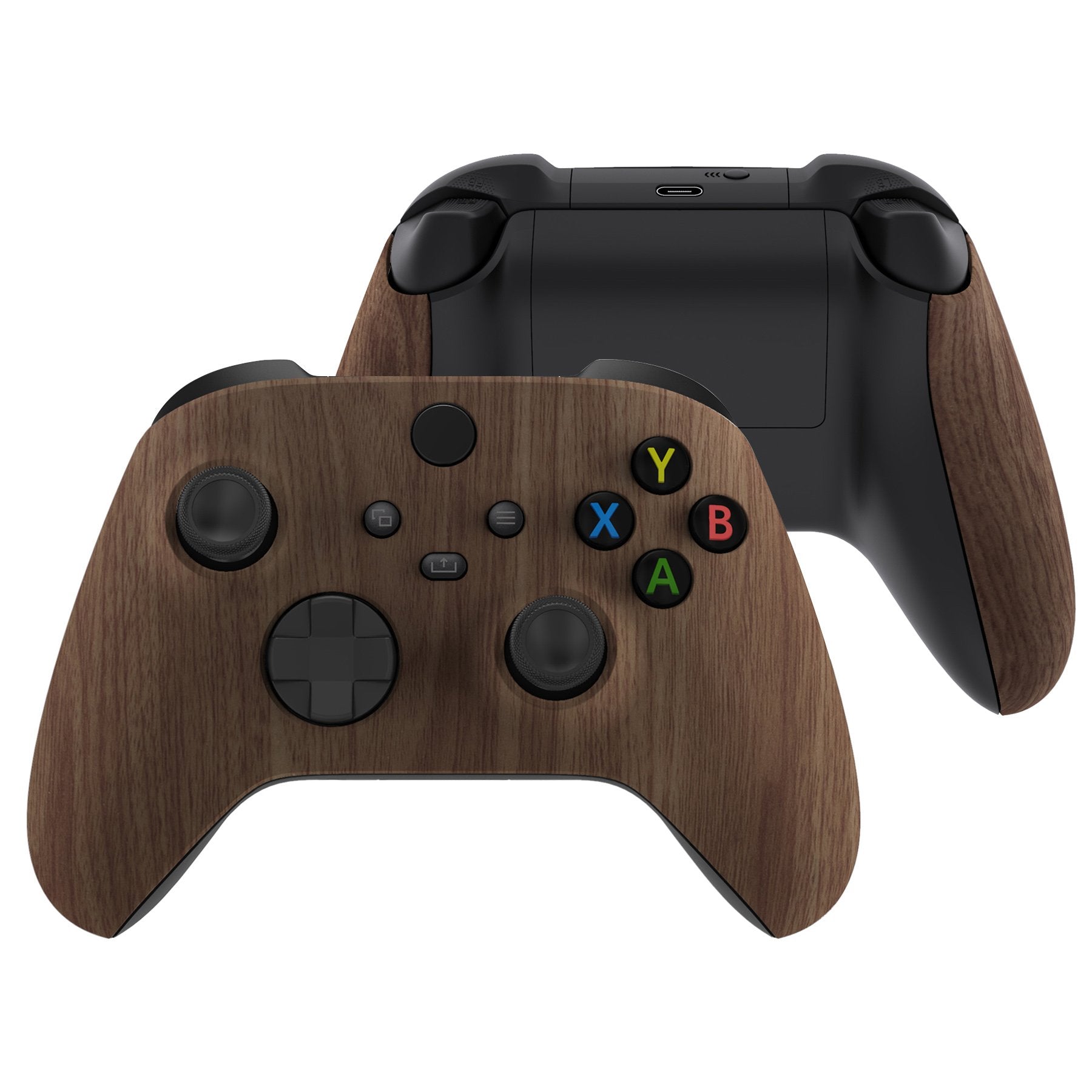 Soft Touch Wooden Grain Front Shell With Side Rails Panel For Xbox ...