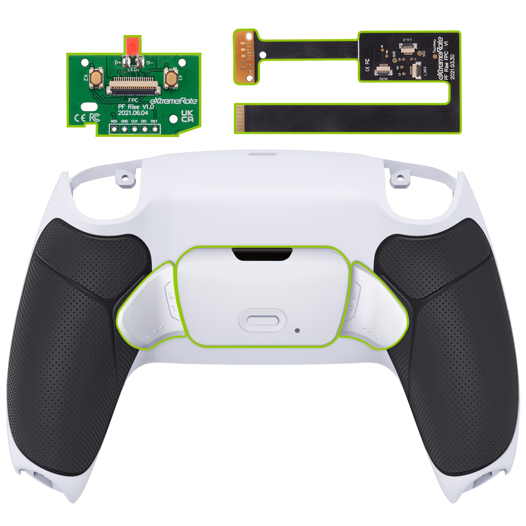 White Black-White Grip Back Paddles Remappable RISE 2.0 Remap Kit for ...